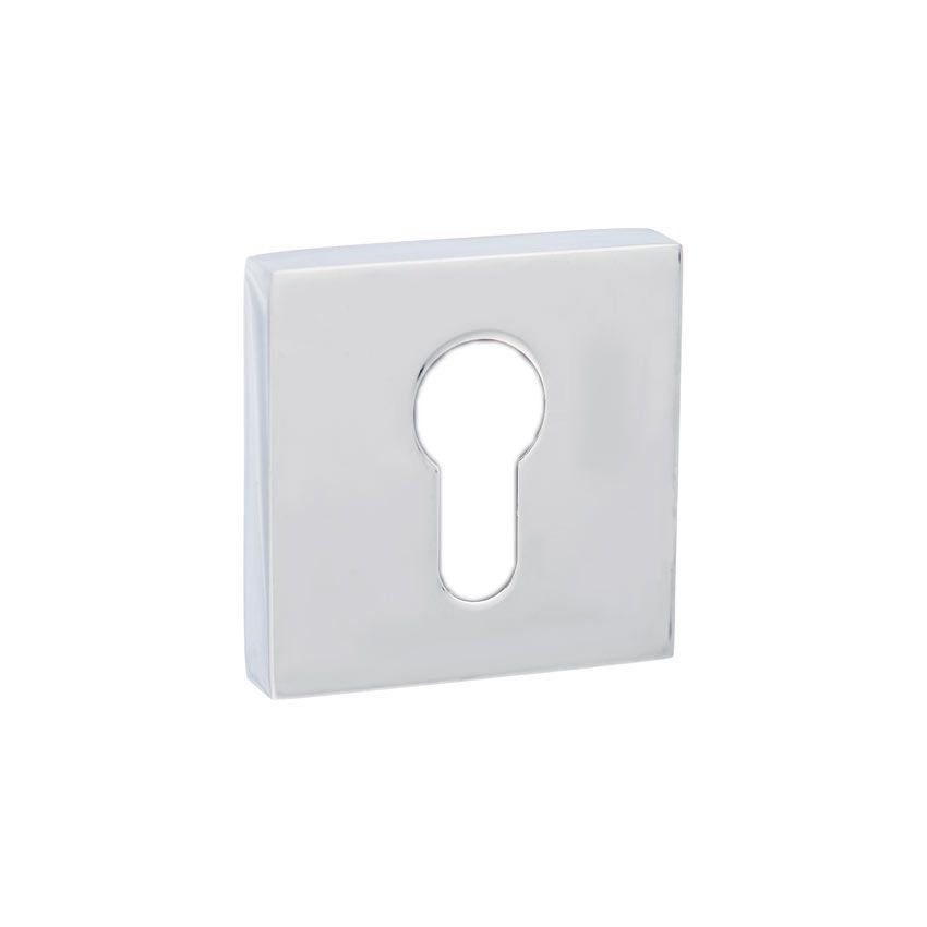 Simply Door Handles, Square Euro Escutcheon - Polished Chrome | Simply ...