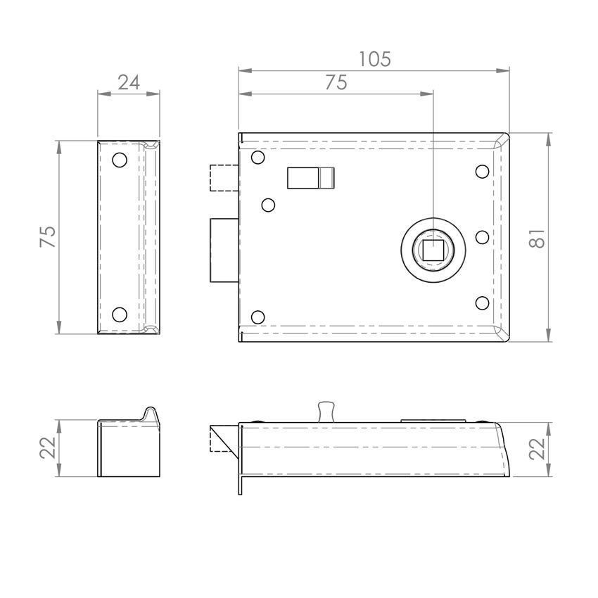 Simply Door Handles, Contract Rim Latch - Polished Brass | Simply Door ...