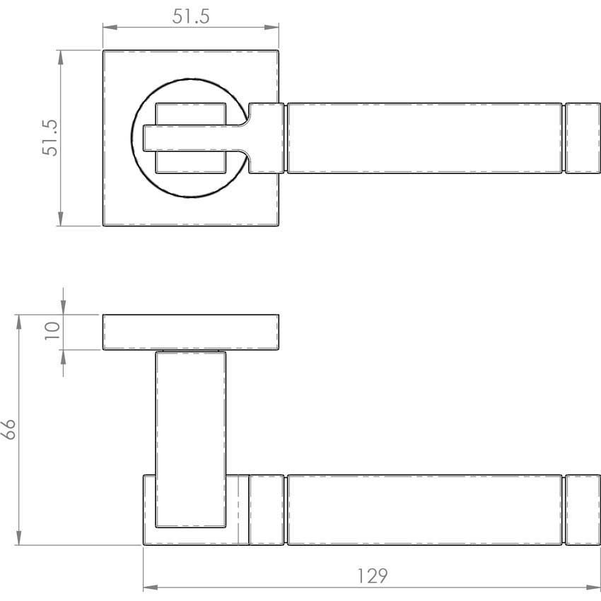 Simply Door Handles, Cube Door Handle - SZM320SC