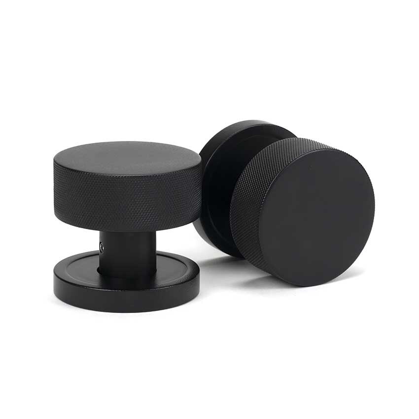 Matt Black Brompton Mortice/Rim Knob Set (Plain) - 46798 at Simply Door ...